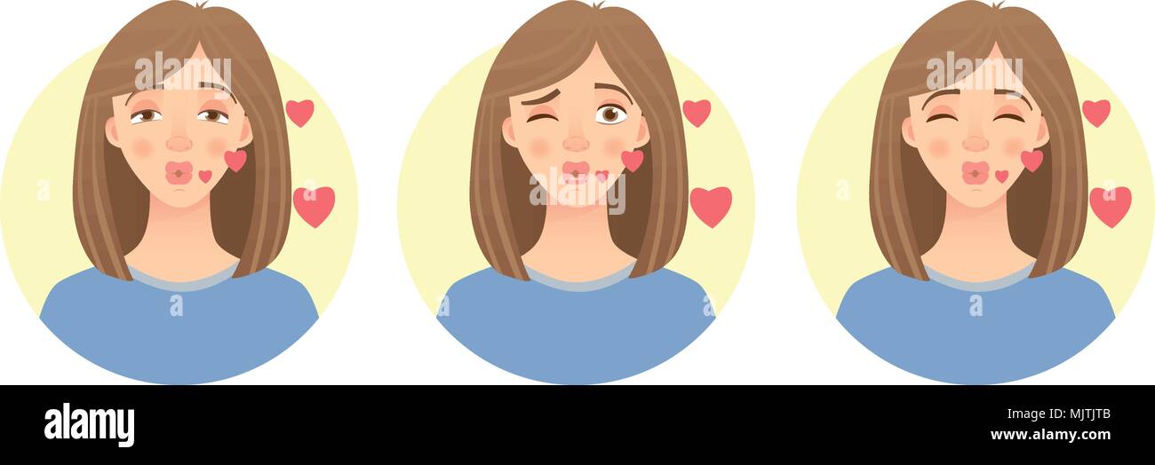 emotions of womans face set Stock Vector Image & Art - Alamy