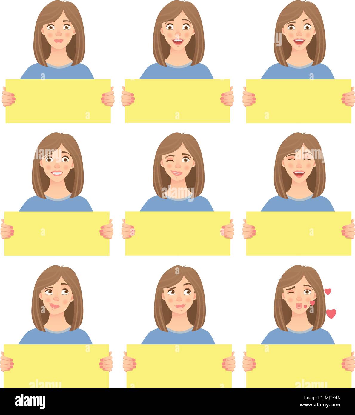 woman holding sign set Stock Vector Image & Art - Alamy