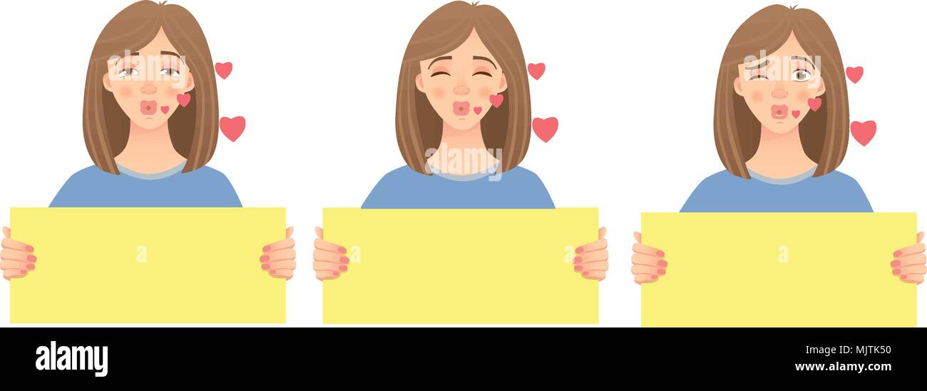 woman holding sign set Stock Vector Image & Art - Alamy
