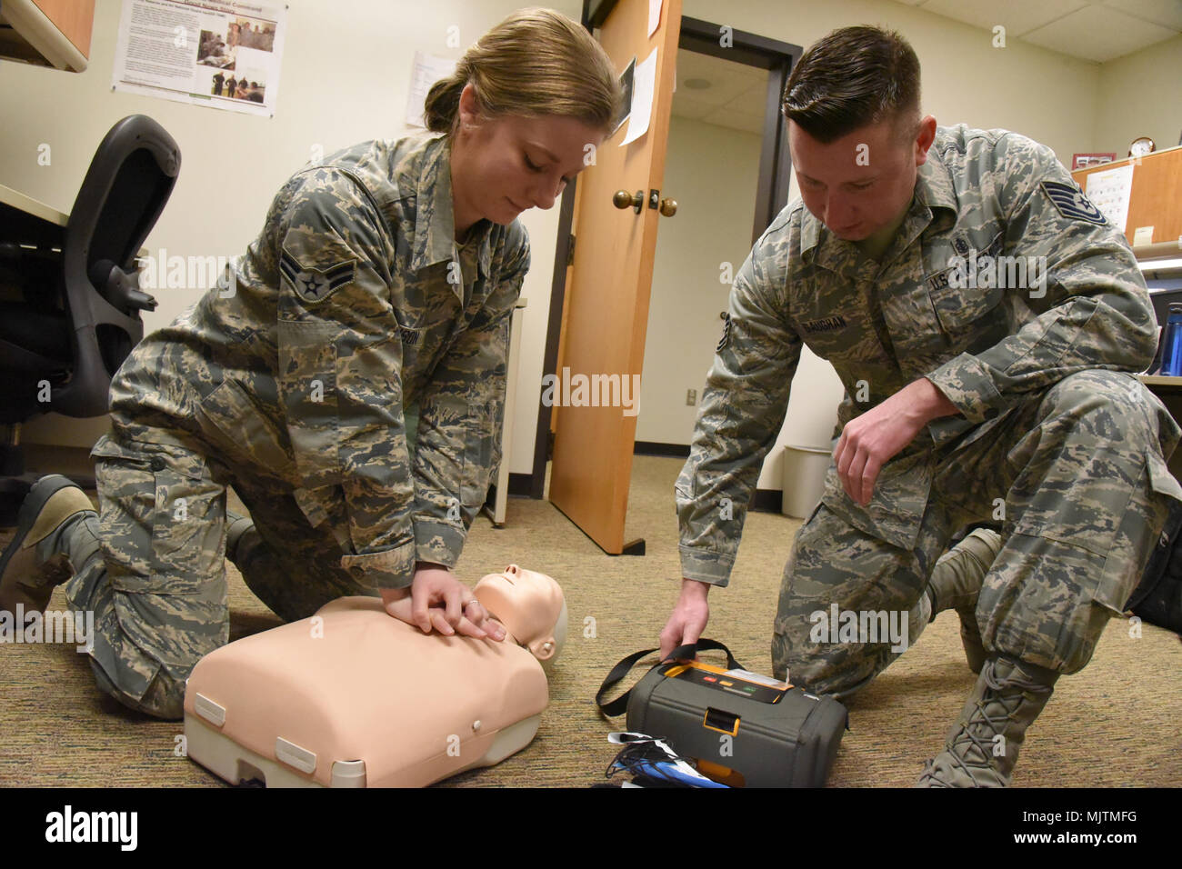 U.S. Air Force aerospace medical technicians assigned to the 119th Wing ...