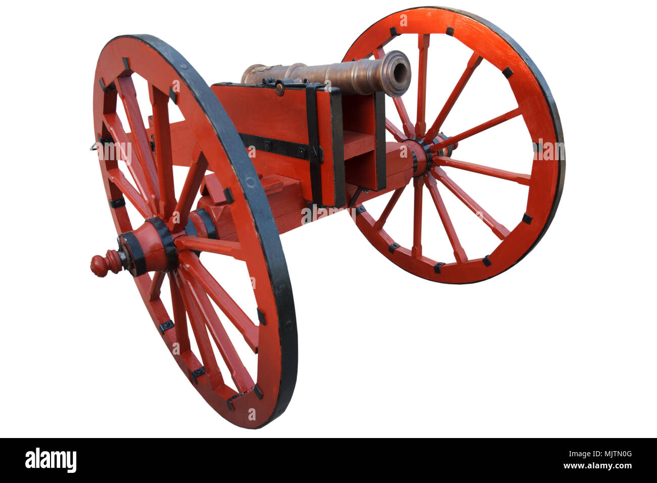 old vintage gunpowder cannon isolated on white background Stock Photo ...