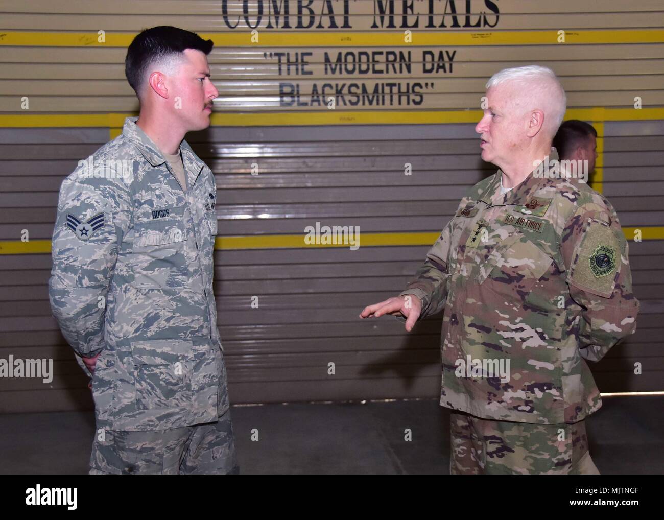 Lt. Gen. L. Scott Rice, Air National Guard director, talks with Senior ...