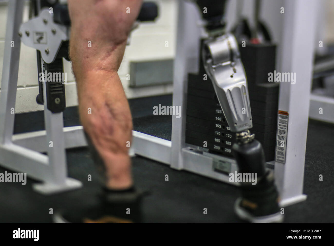 U.S. Marine Corps Cpl. Rory Hamill works out in the base gym on Joint ...