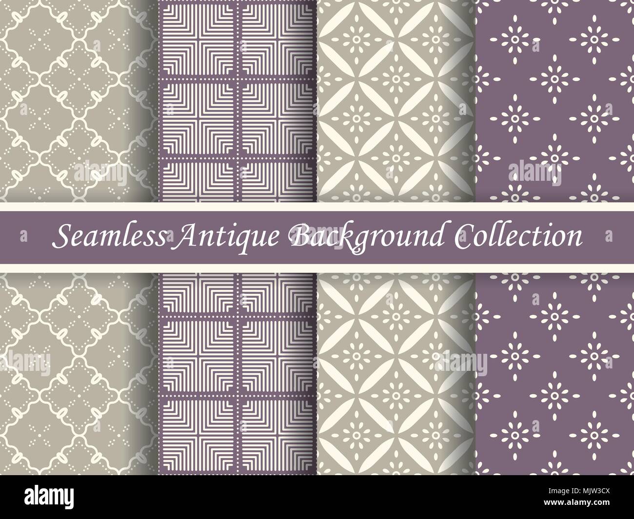 Antique seamless elegant purple tone background image collection, four ...