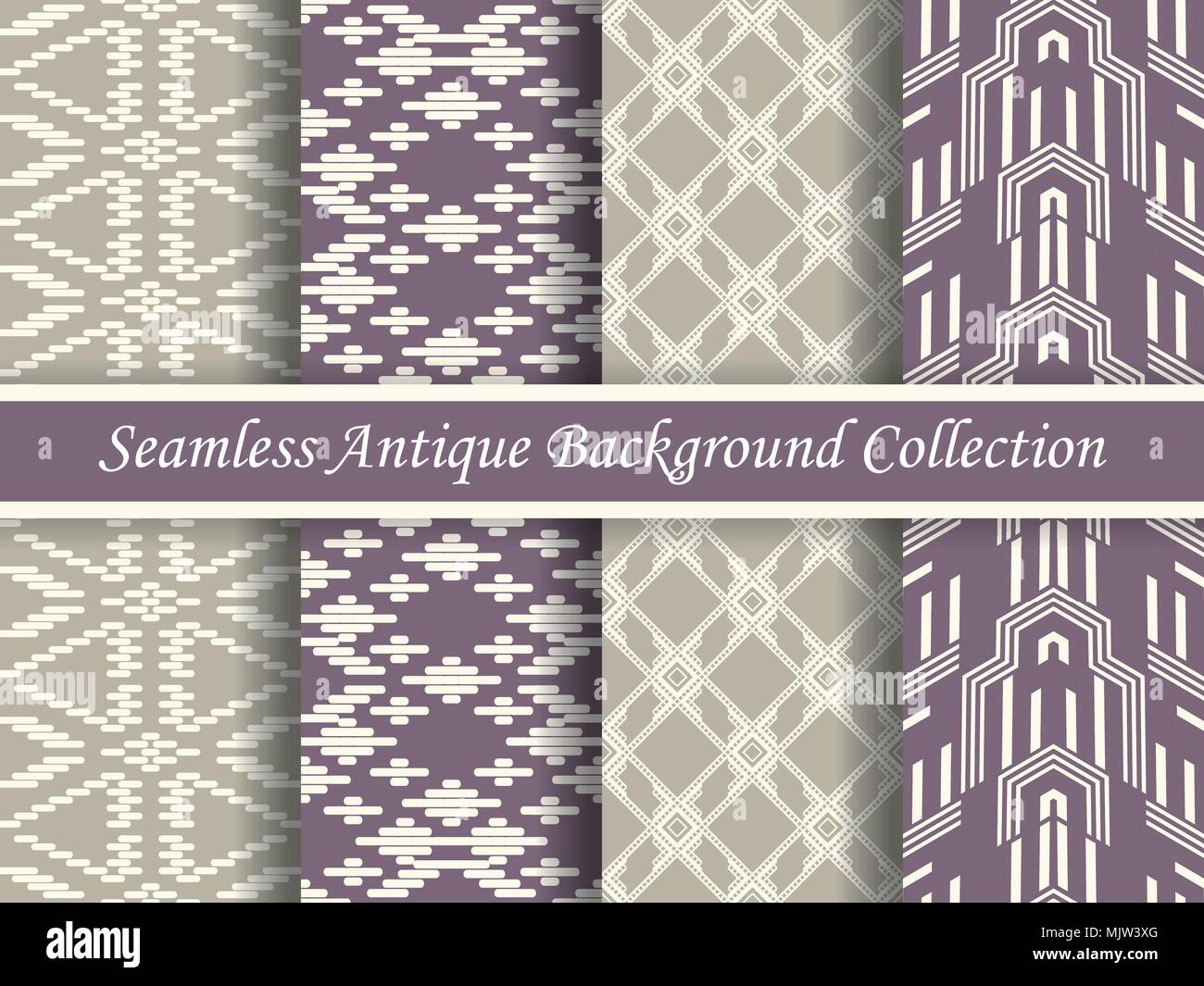 Antique seamless elegant purple tone background image collection, four ...