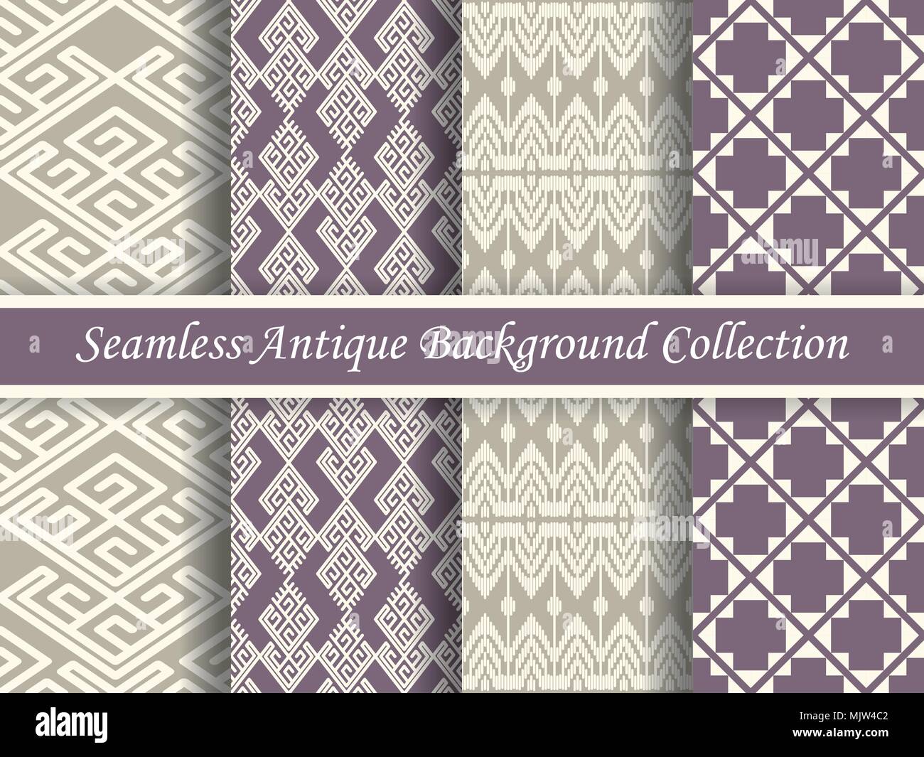 Antique seamless elegant purple tone background image collection, four ...