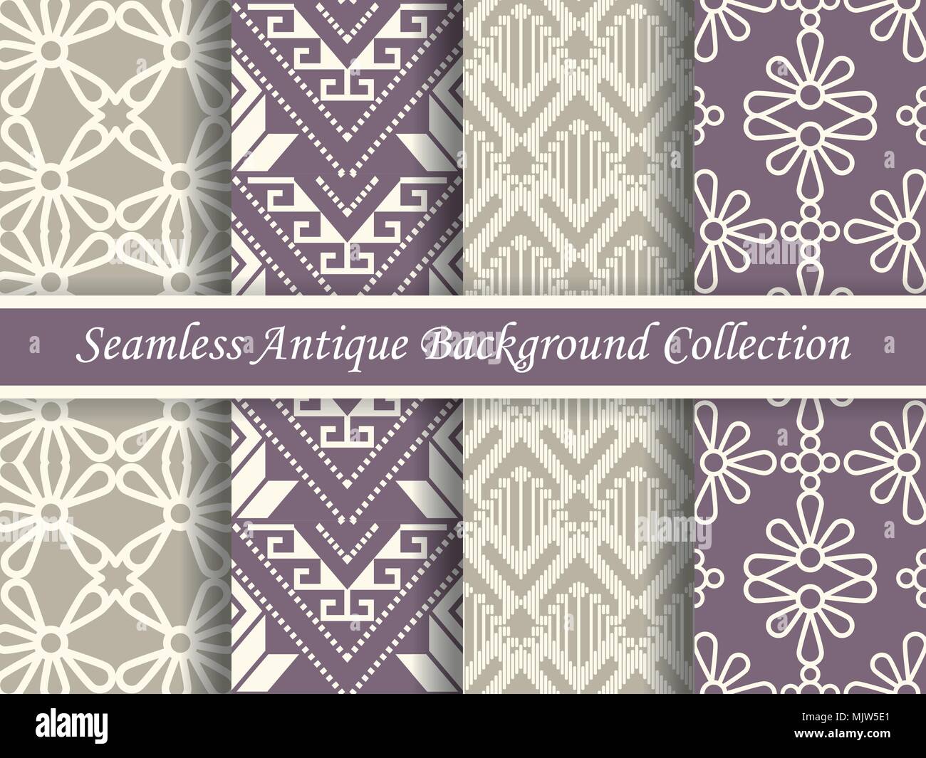 Antique seamless elegant purple tone background image collection, four ...