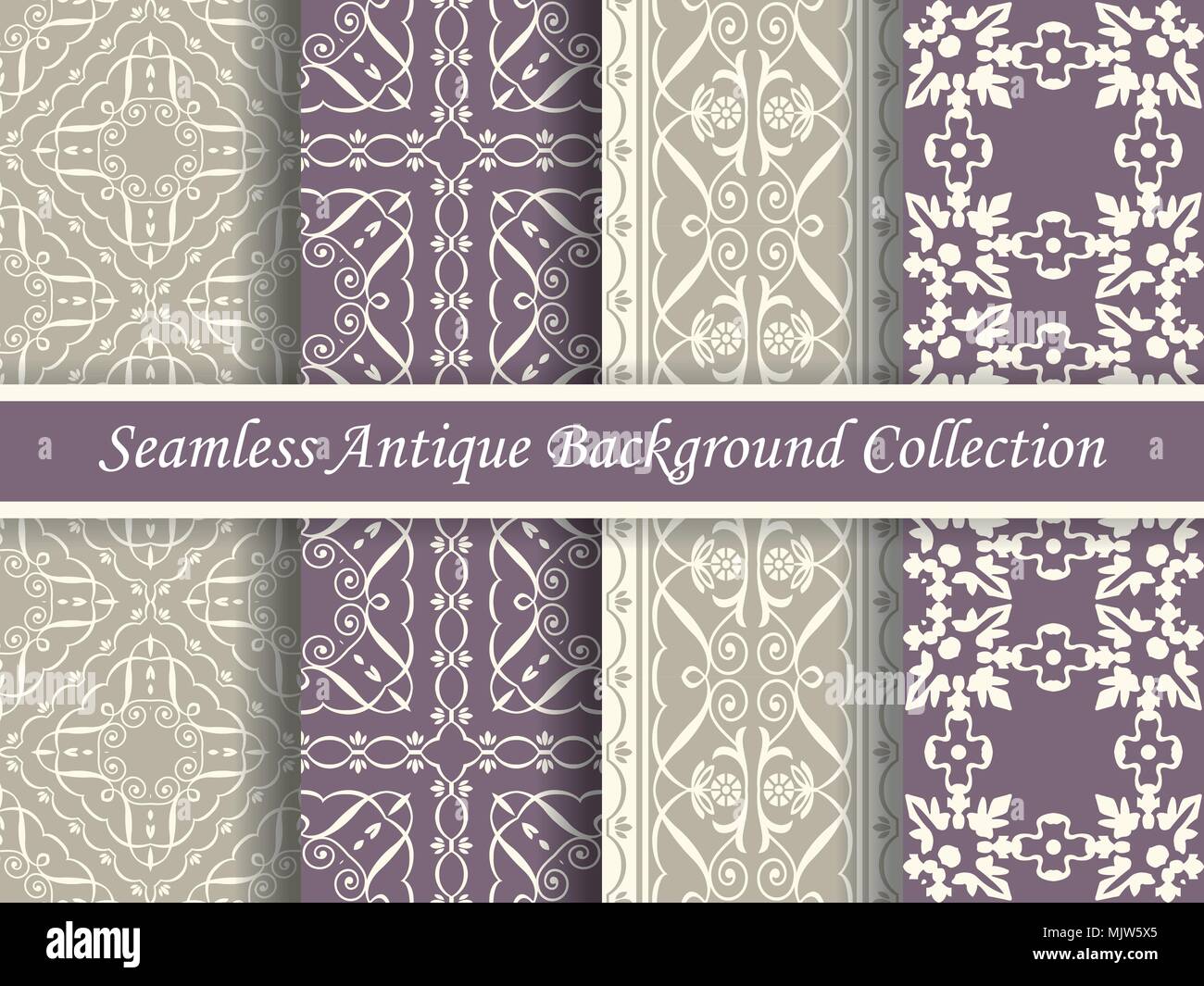 Antique seamless elegant purple tone background image collection, four ...