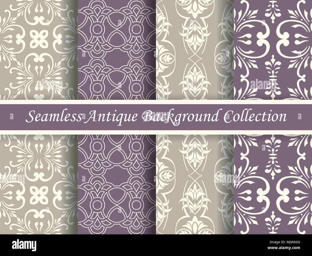 Antique seamless elegant purple tone background image collection, four ...