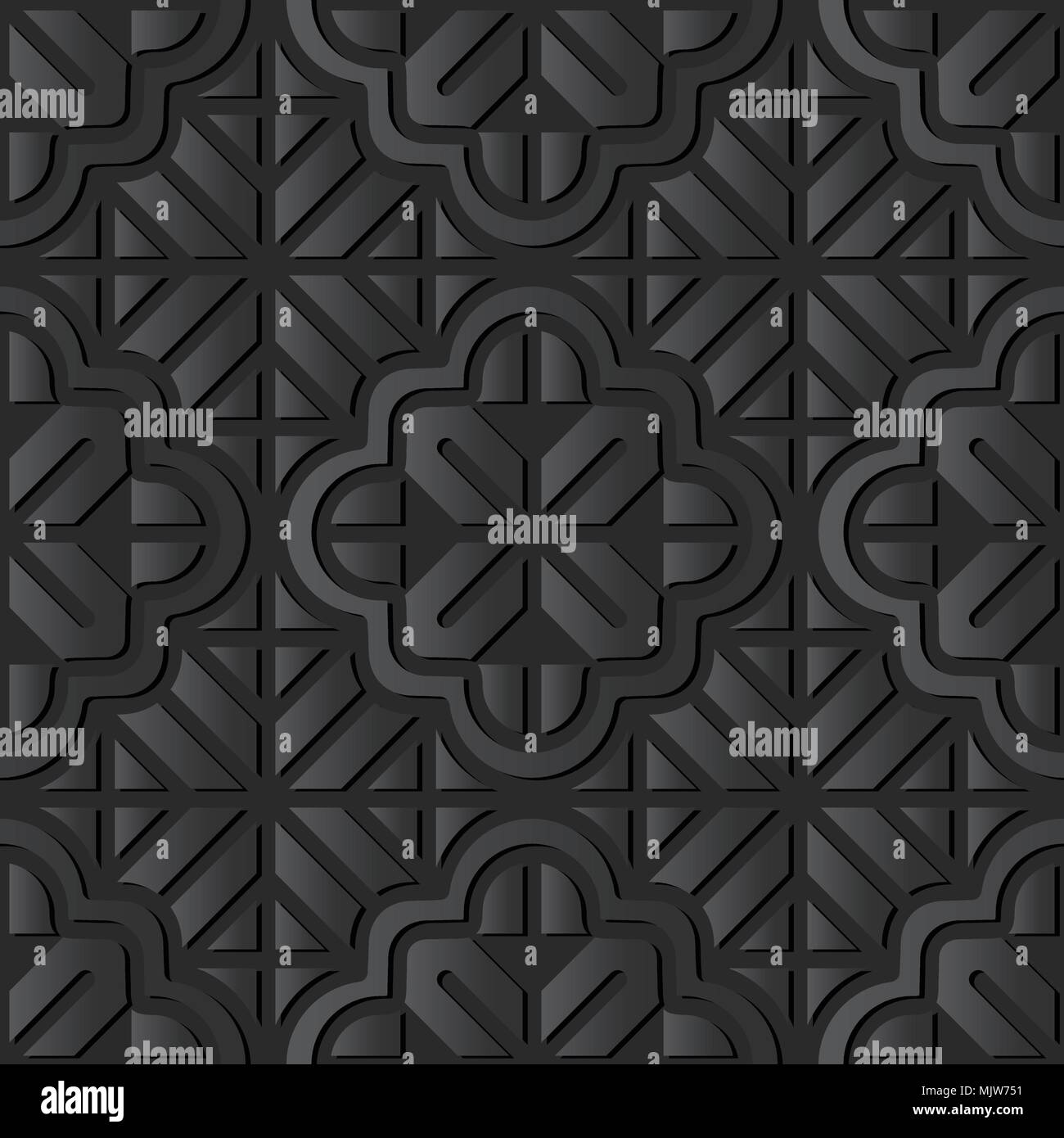 3D dark paper art Curve Cross Geometry Frame Line Flower, Vector ...