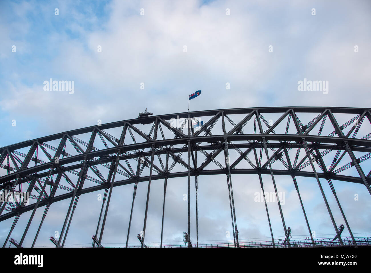 Sydney,NSW,Australia-December 7,2016: Detail of the steel through arch ...