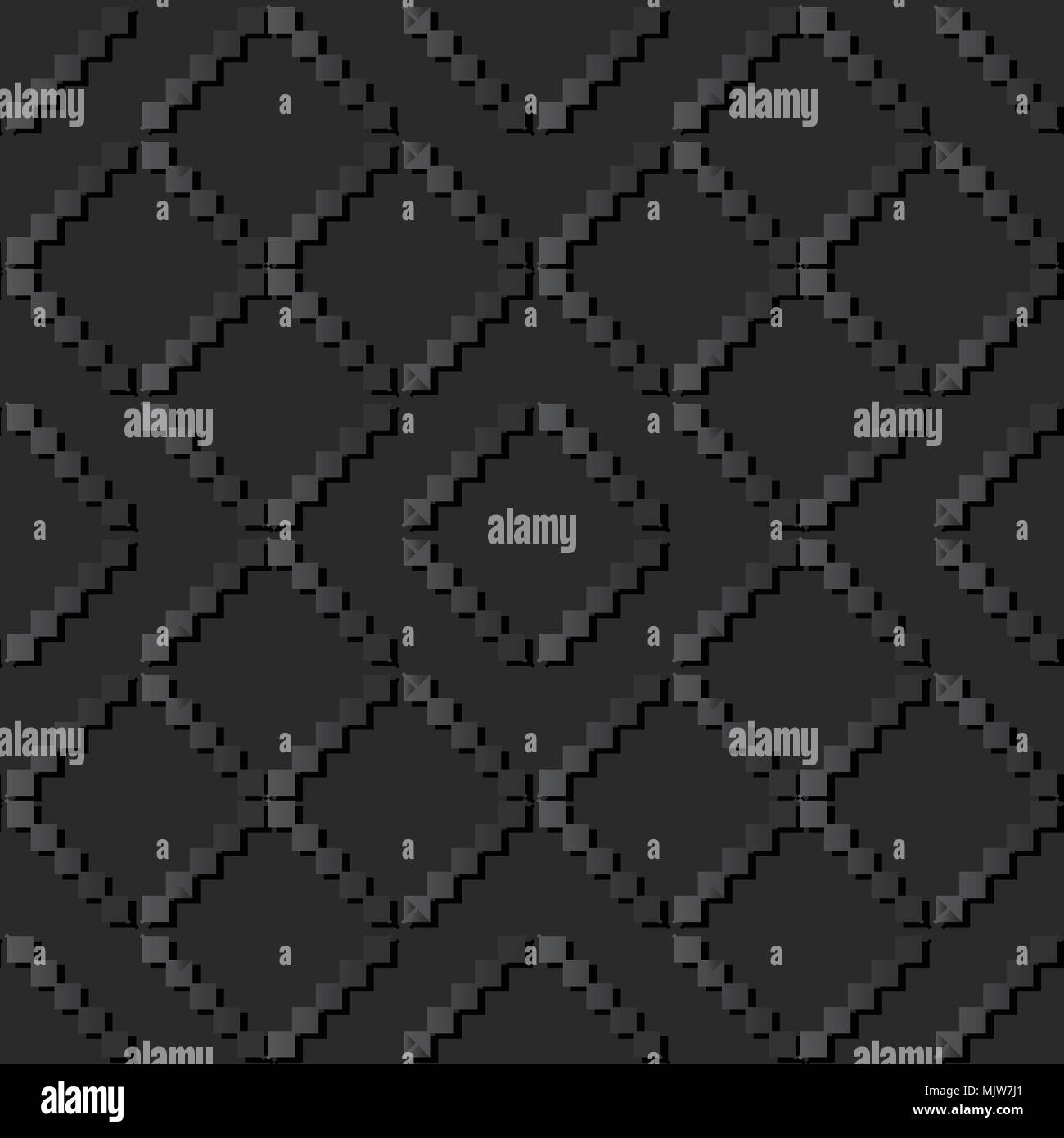 3D dark paper art Mosaic Pixel Triangle Check Cross Frame, Vector ...