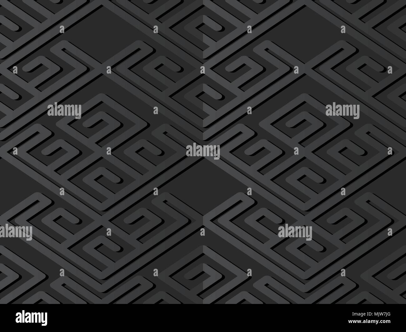 3D dark paper art Spiral Check Cross Tracery Frame Line, Vector stylish ...