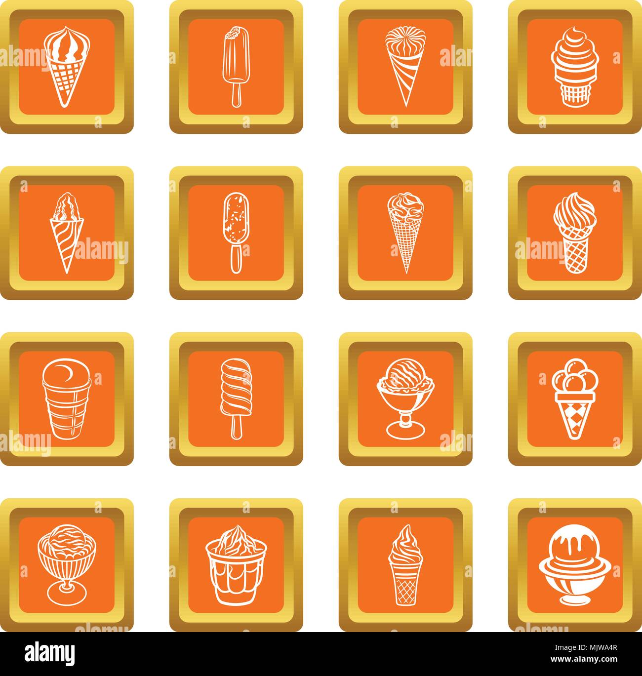 Cup orange flavor ice Stock Vector Images - Alamy