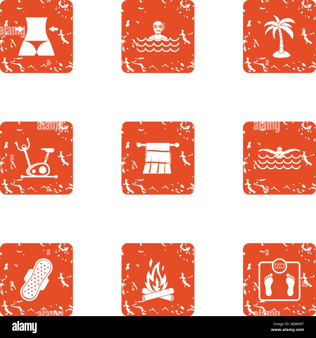 Stature icons set, grunge style Stock Vector Image & Art - Alamy