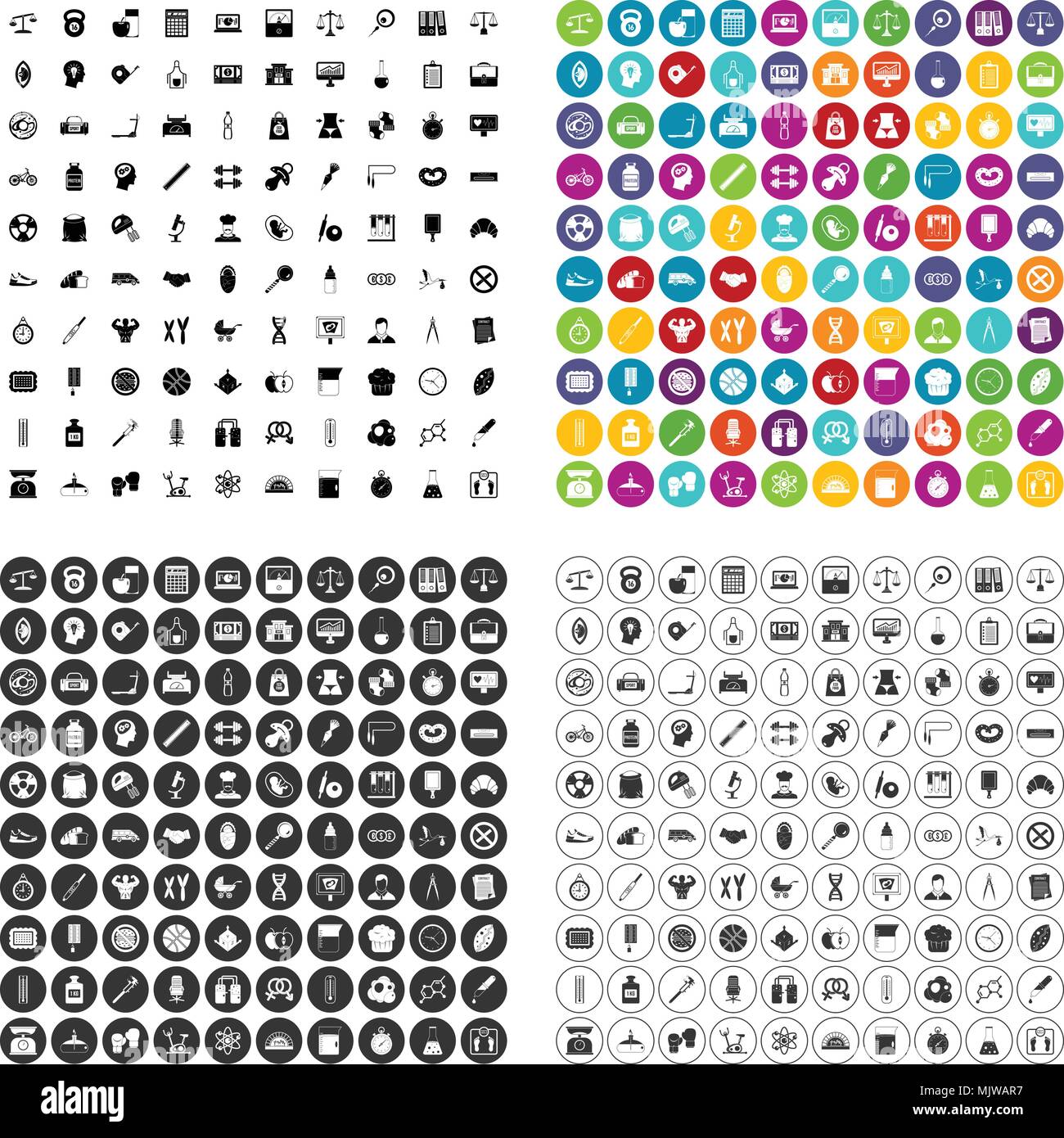 100 libra icons set vector variant Stock Vector Image & Art - Alamy