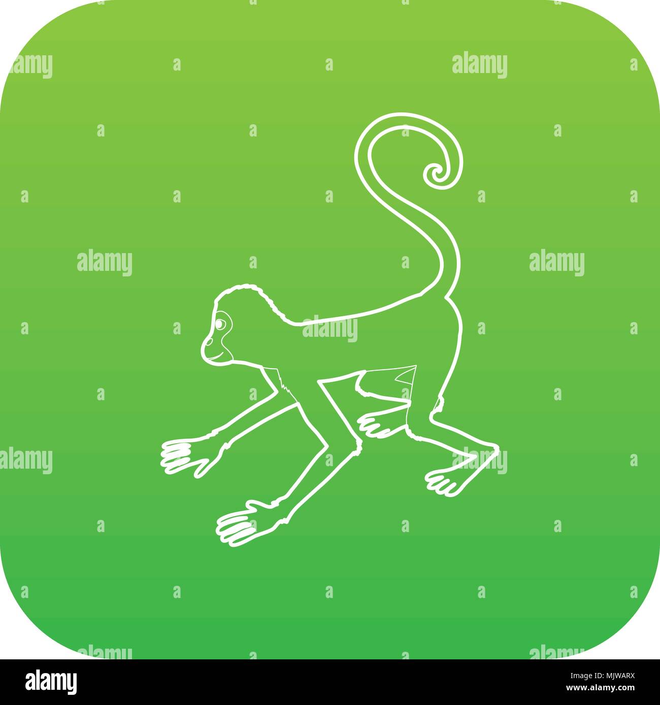 Cute little monkey outline hi-res stock photography and images - Alamy