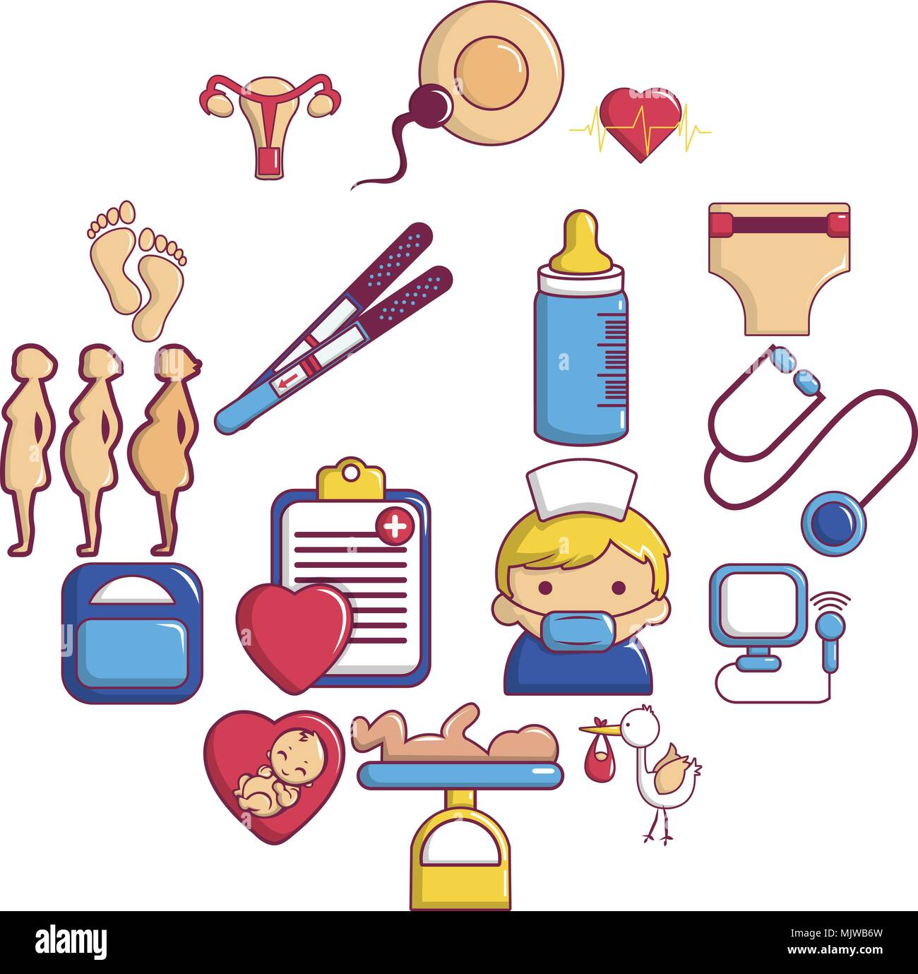 Pregnant icon set cartoon Stock Vector Images - Alamy