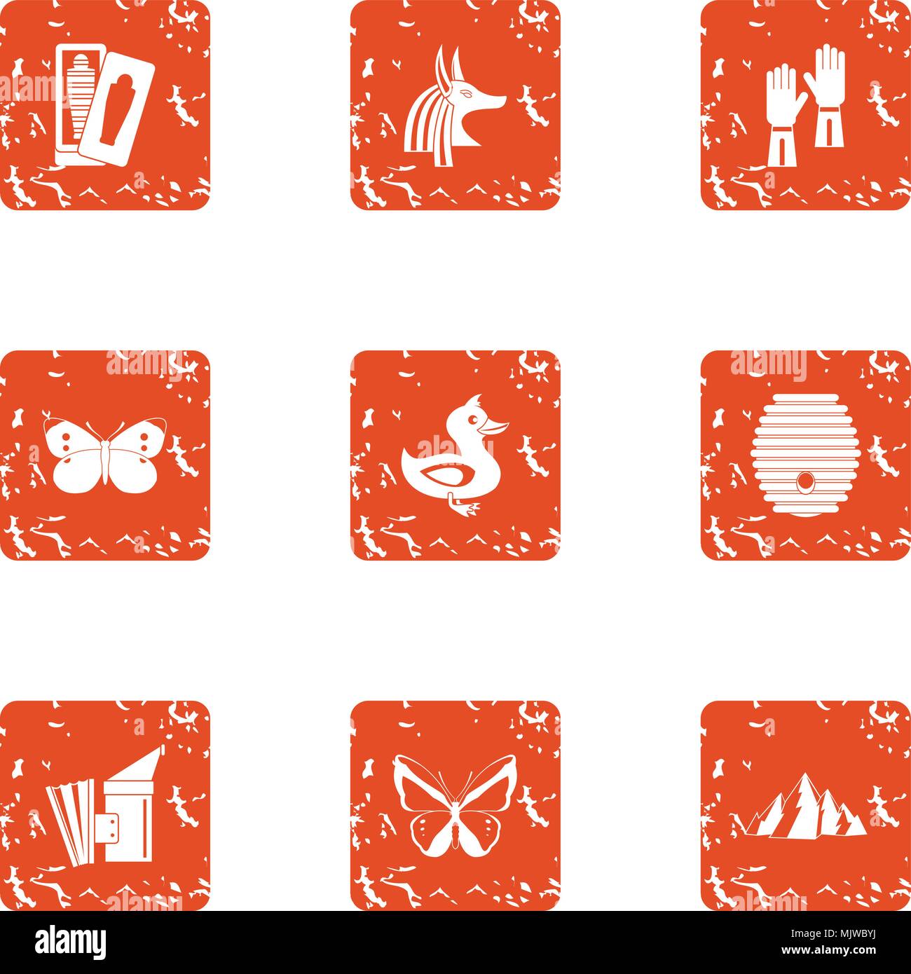 Explore the past icons set, grunge style Stock Vector Image & Art - Alamy
