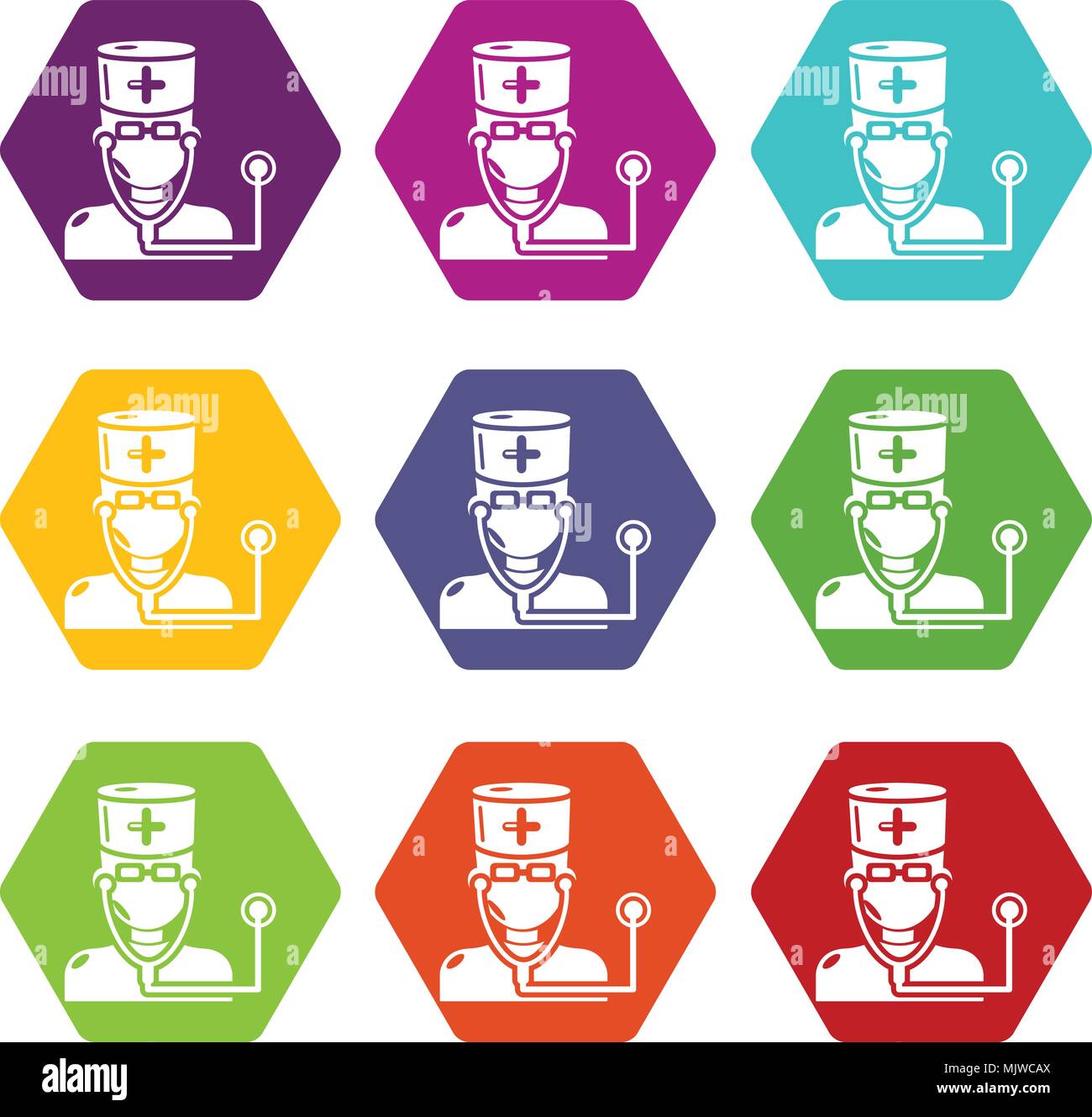 Doctor icons set 9 vector Stock Vector Image & Art - Alamy