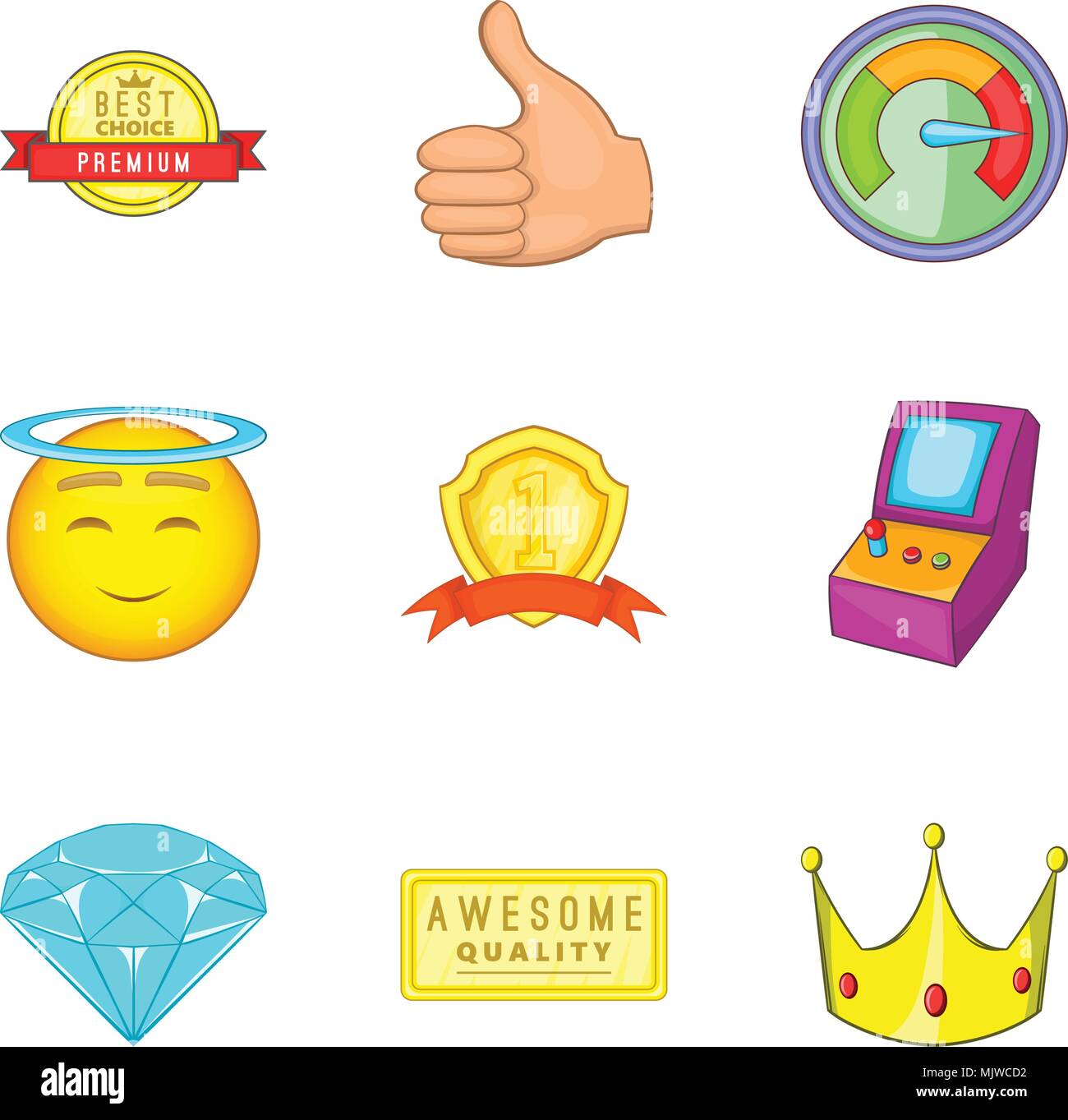 Achieving success icons set, cartoon style Stock Vector Image & Art - Alamy