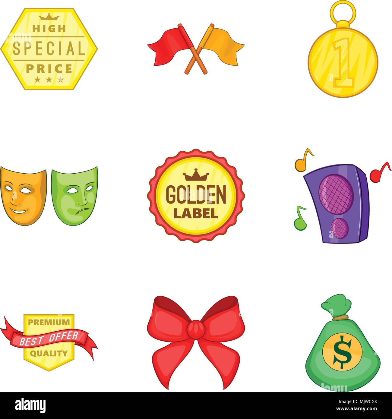 Smash icons set, cartoon style Stock Vector Image & Art - Alamy