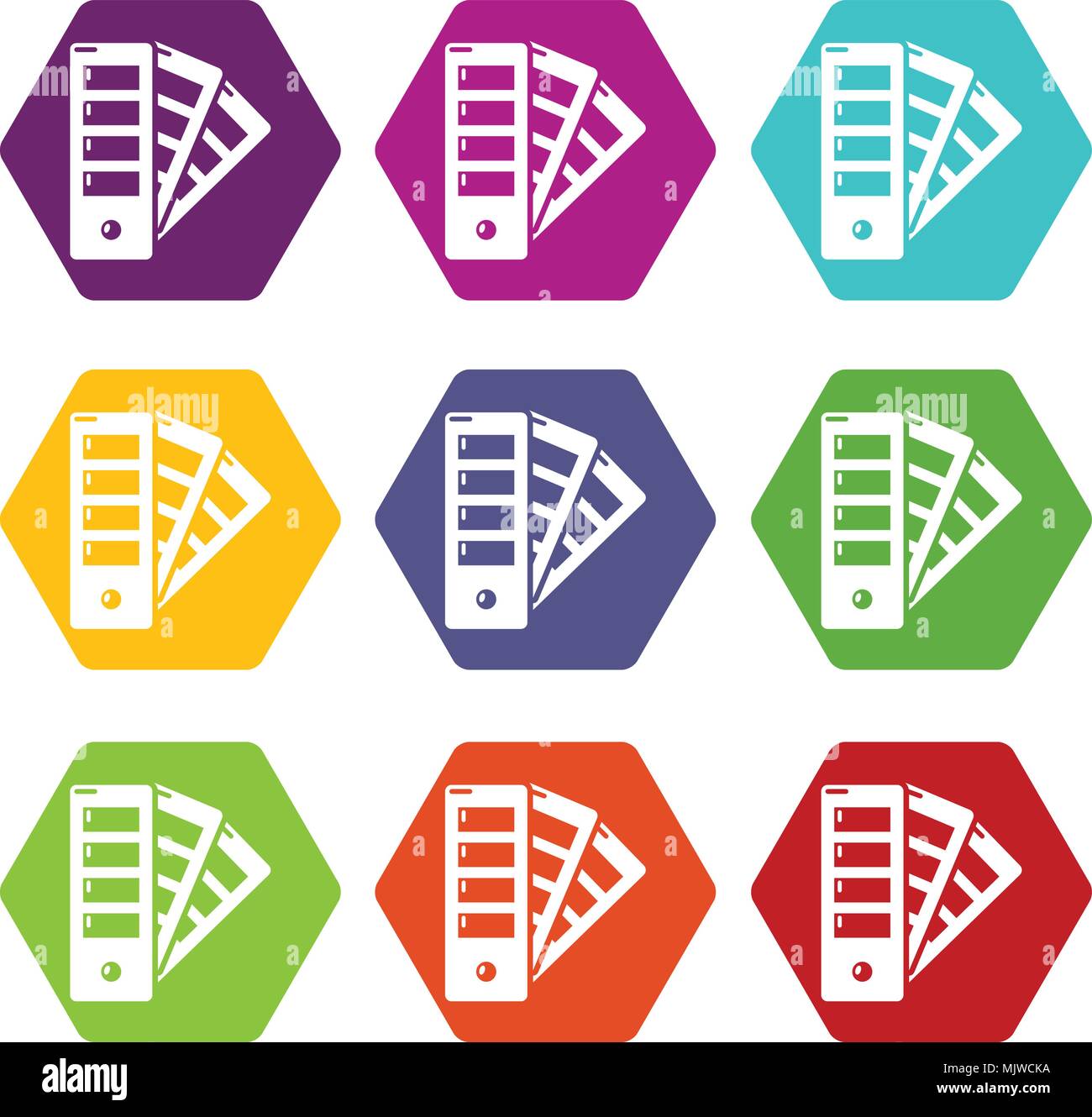 Palette guide icons set 9 vector Stock Vector Image & Art - Alamy