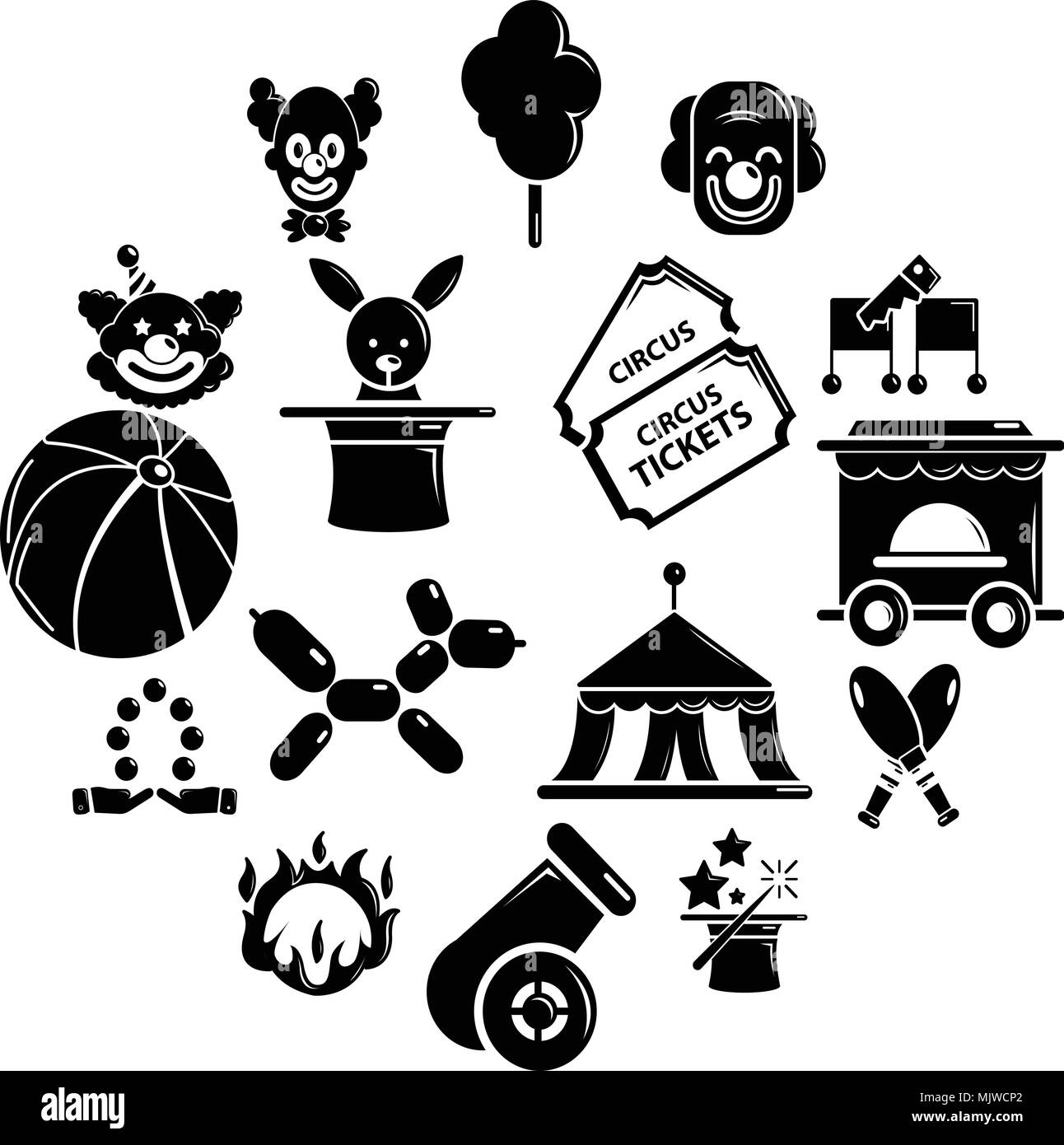 Ball icon circus carnival Black and White Stock Photos & Images - Alamy