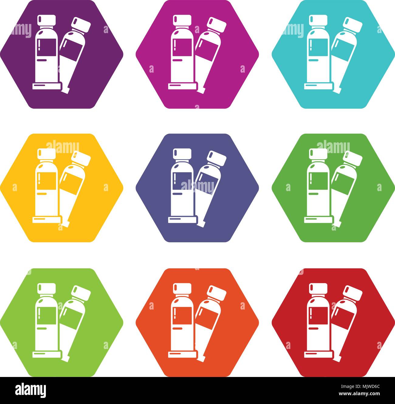 Tube paint icons set 9 vector Stock Vector Image & Art - Alamy