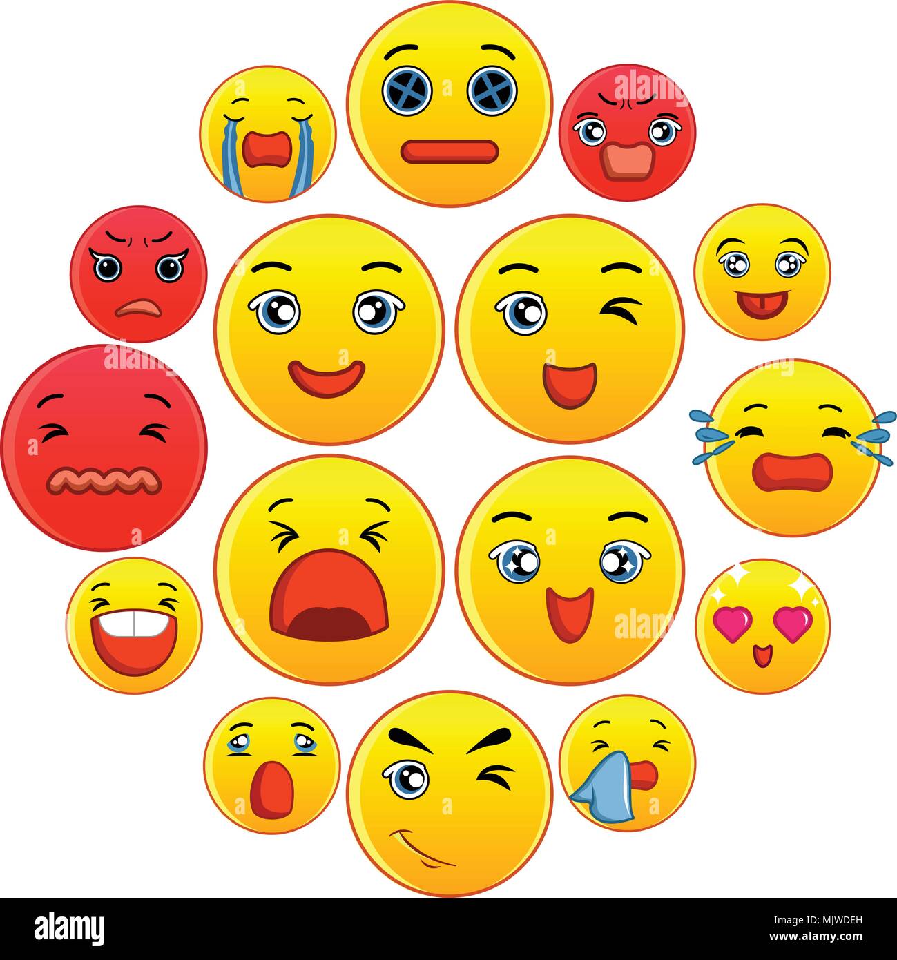 Smiles icons set, cartoon style Stock Vector Image & Art - Alamy