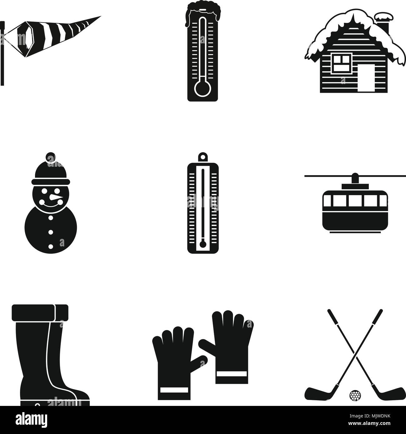 Freeze icons set, simple style Stock Vector Image & Art - Alamy