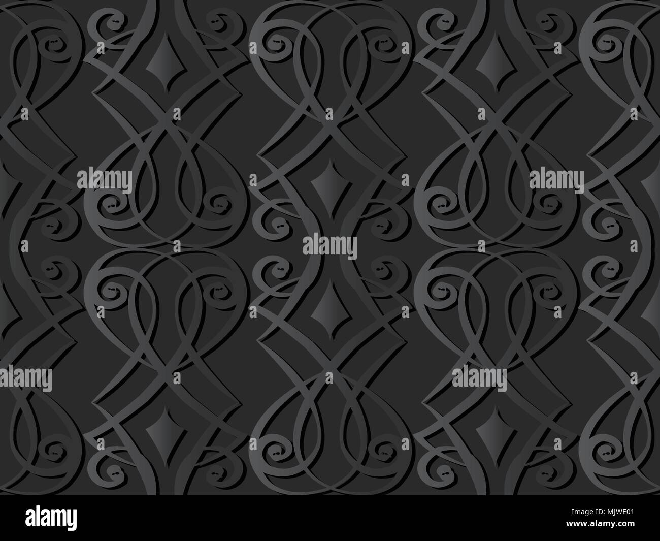 3D dark paper art Spiral Vortex Cross Frame Line, Vector stylish ...