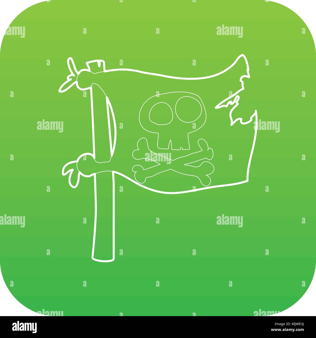 Jolly Roger icon green vector Stock Vector Image & Art - Alamy