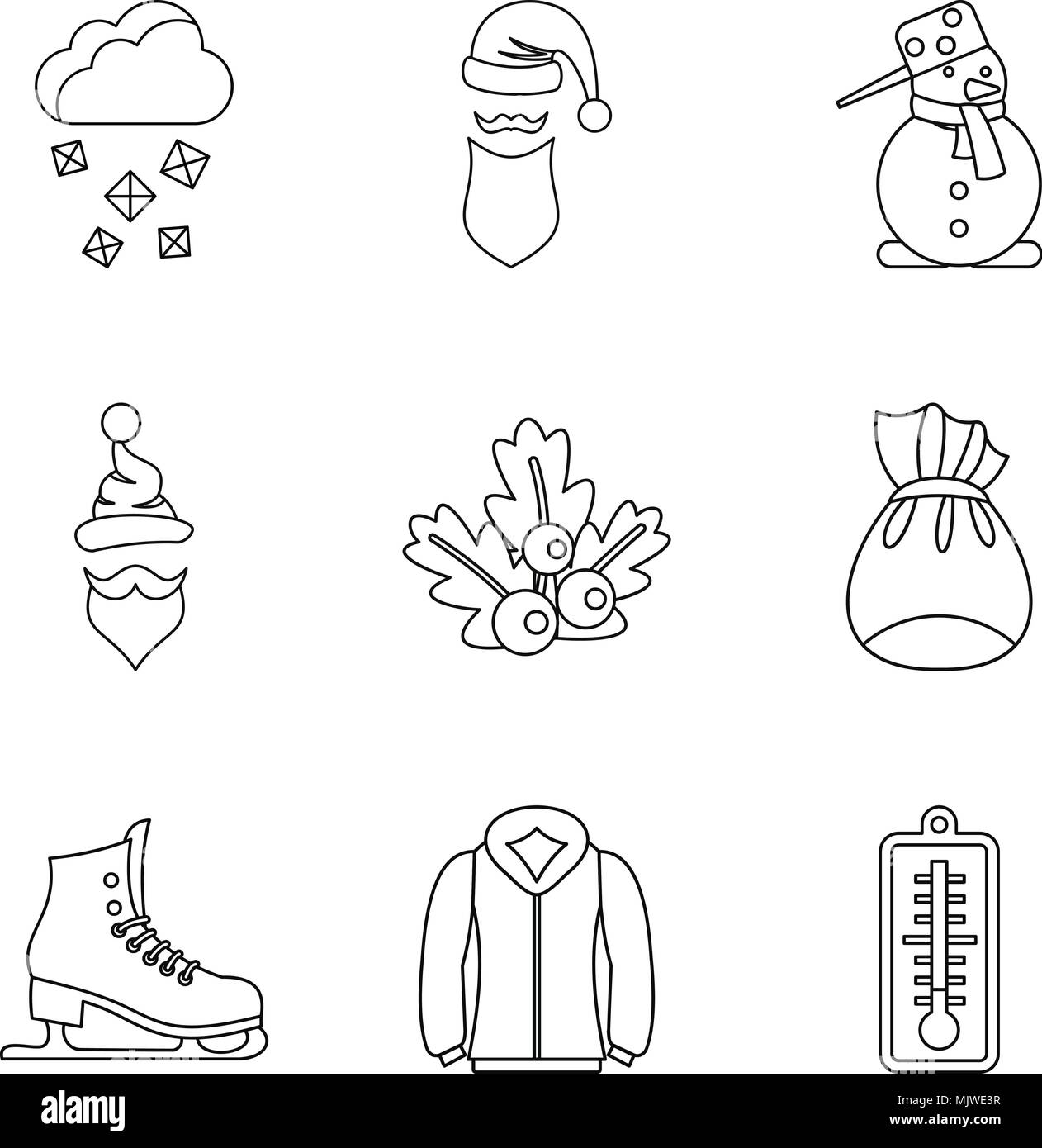 Frostbite icons set, outline style Stock Vector Image & Art - Alamy