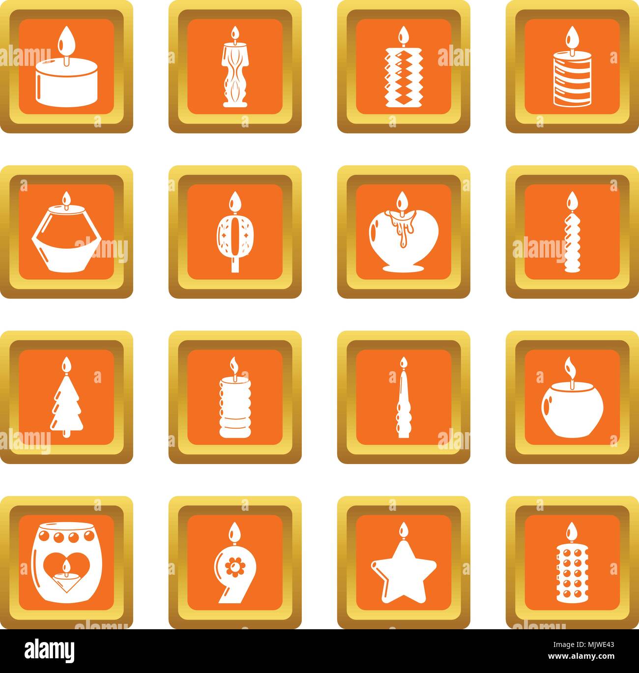 Candle forms icons set orange square vector Stock Vector Image & Art ...
