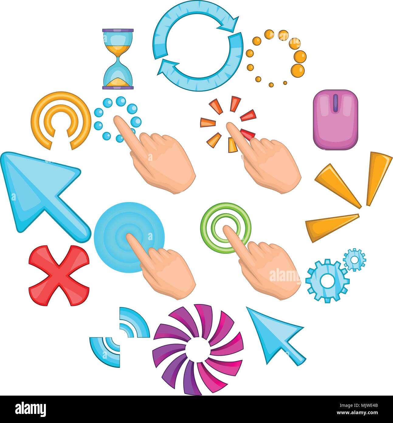 Click cursors icons set, cartoon style Stock Vector Image & Art - Alamy