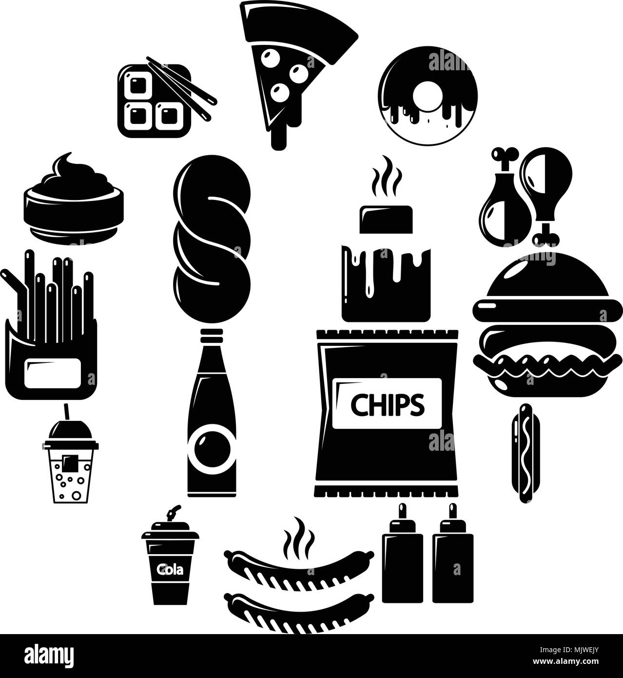 Fast food icons set, simple style Stock Vector Image & Art - Alamy