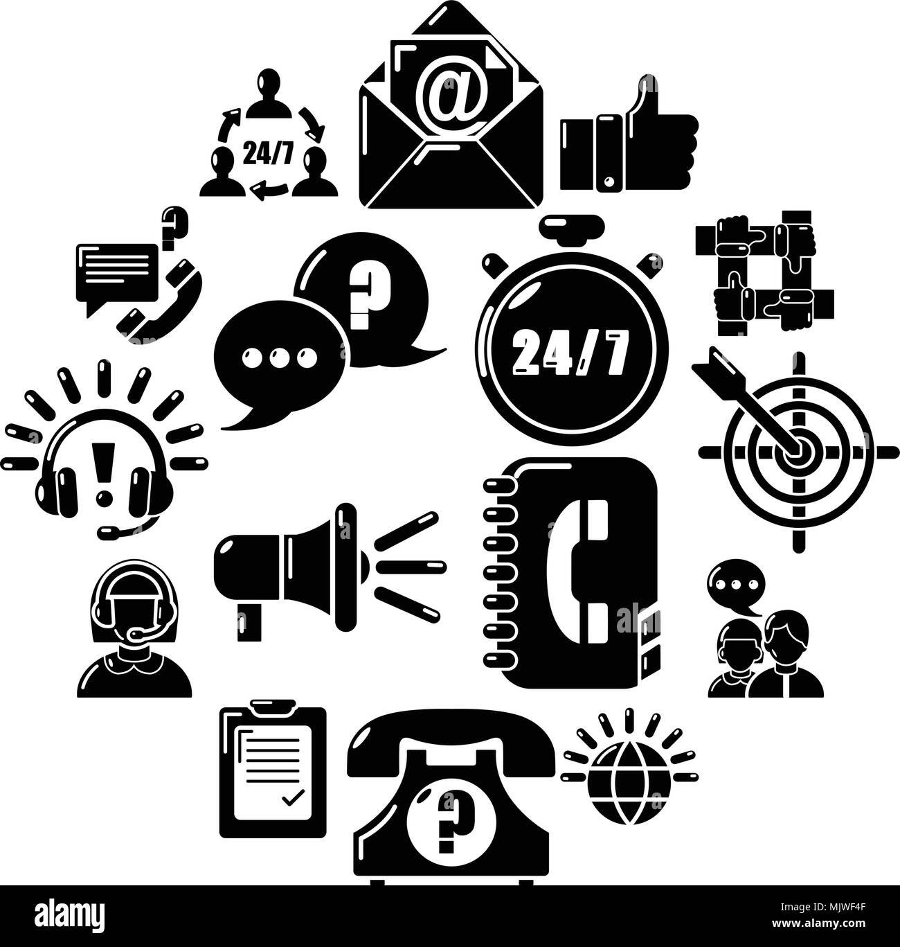 Call center icons set, simple style Stock Vector Image & Art - Alamy