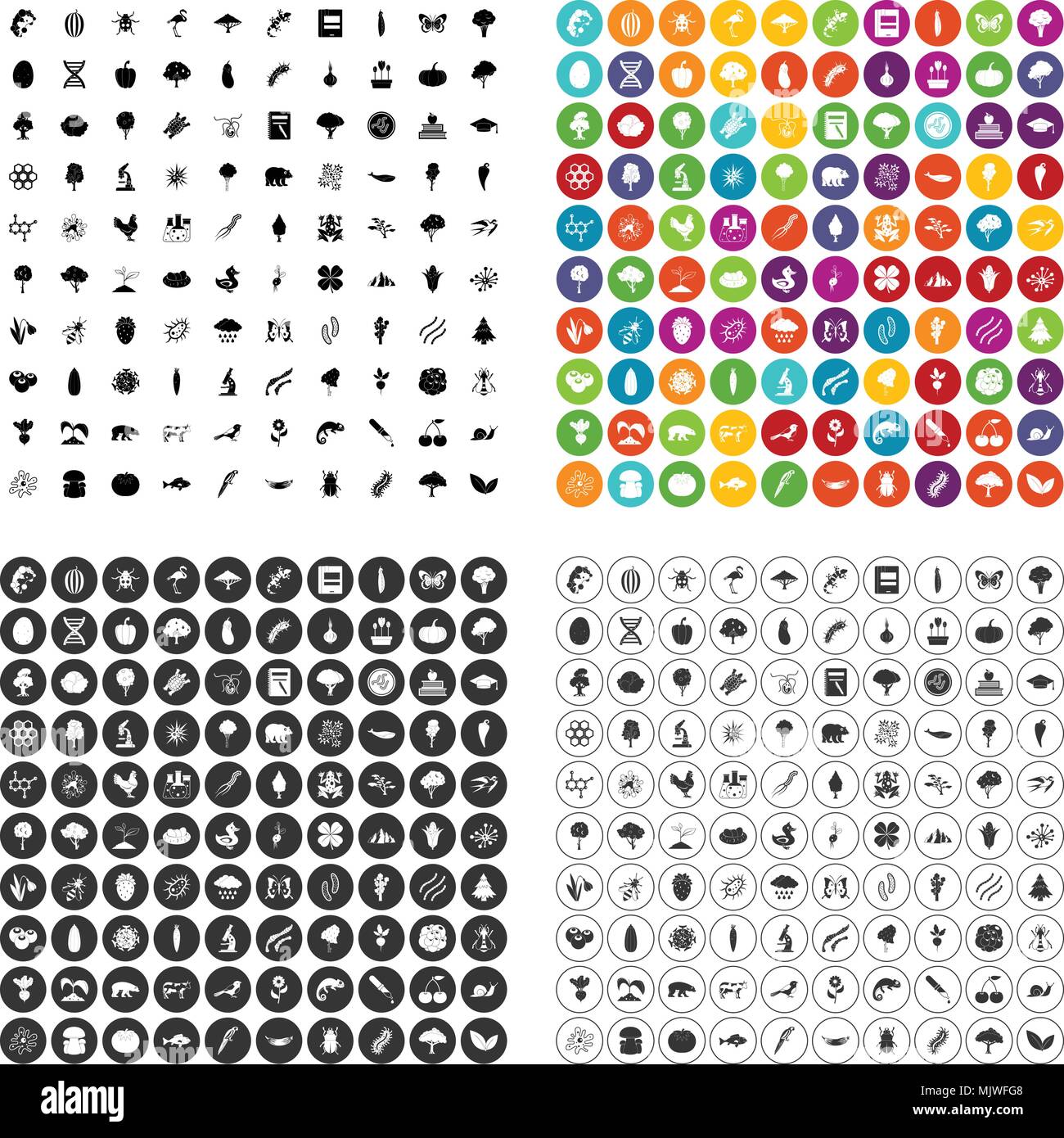 100 microbiology icons set vector variant Stock Vector Image & Art - Alamy