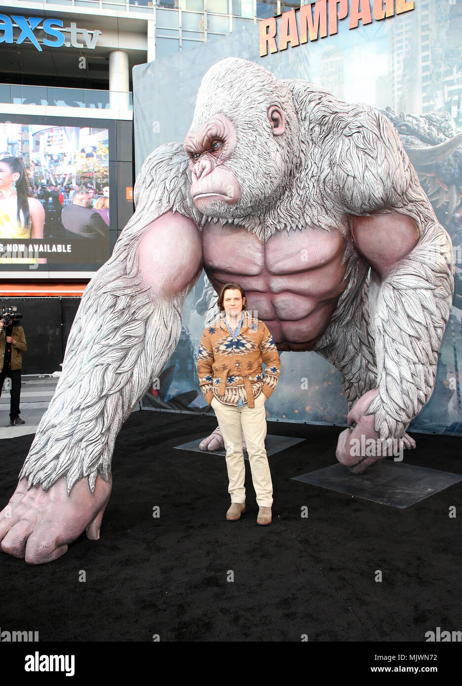 Premiere Of Warner Bros. Pictures' "Rampage" Featuring: Jake Lacy Where ...