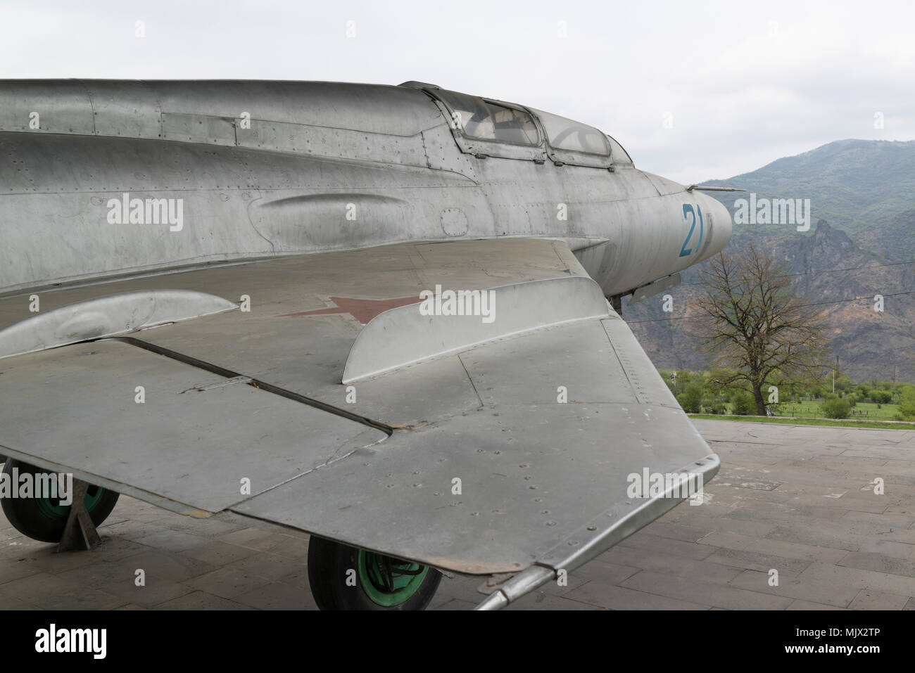 Old MIG jet in front of the Mikoyan museum in Sanahin, Lori province ...