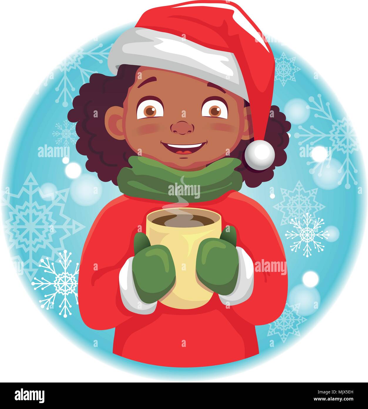 Girl holding white cup Stock Vector Images - Alamy