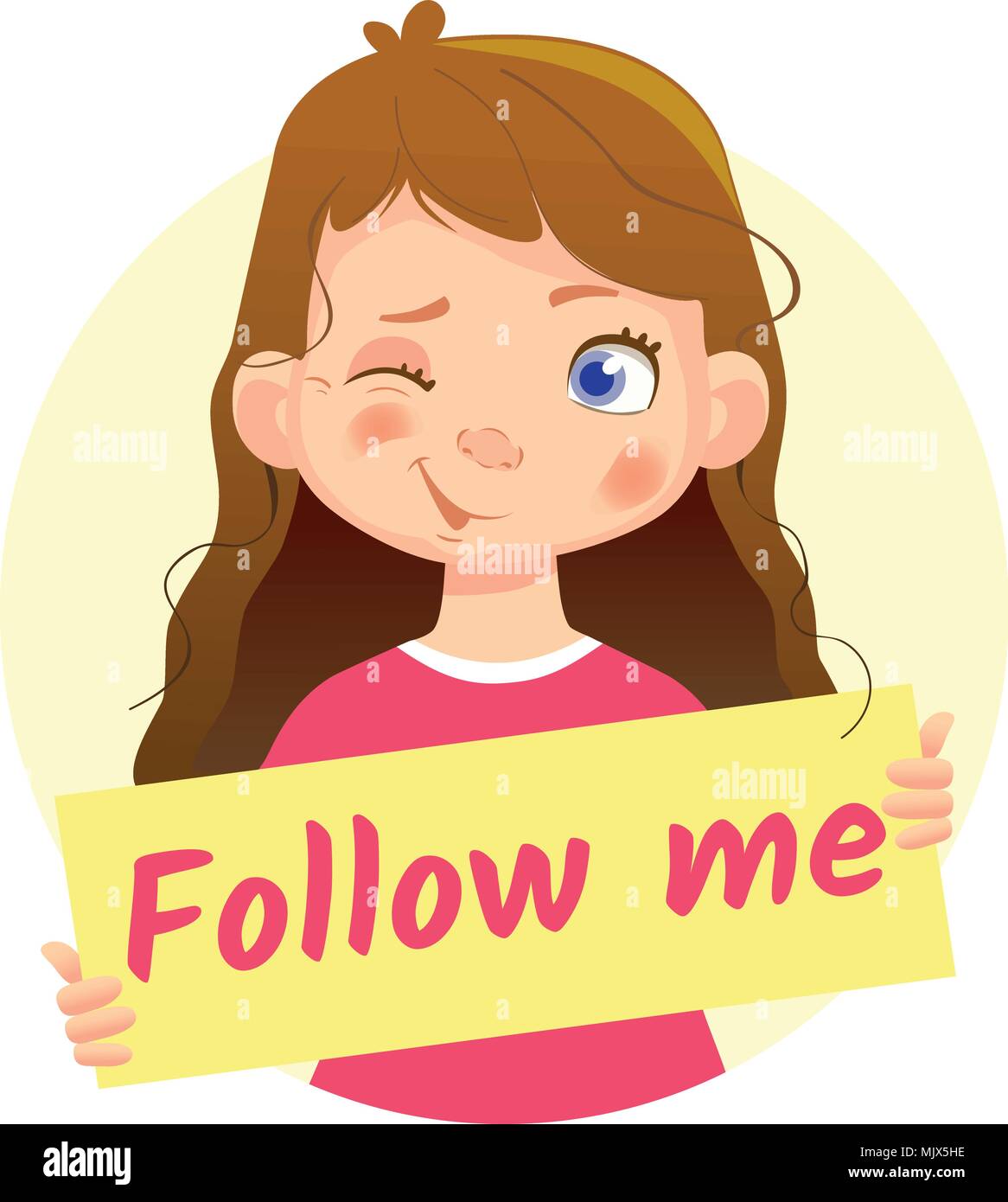 Follow me Stock Vector Images - Alamy