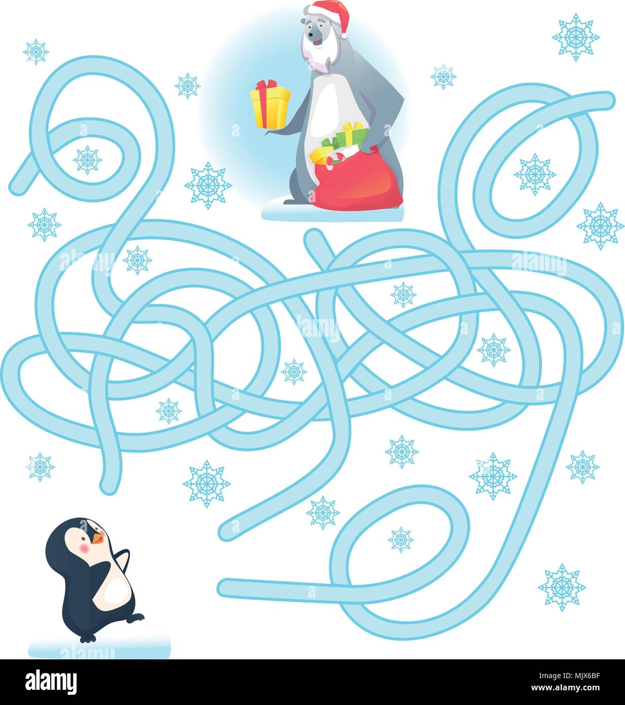 Christmas kids labyrinth maze Stock Vector Images - Alamy