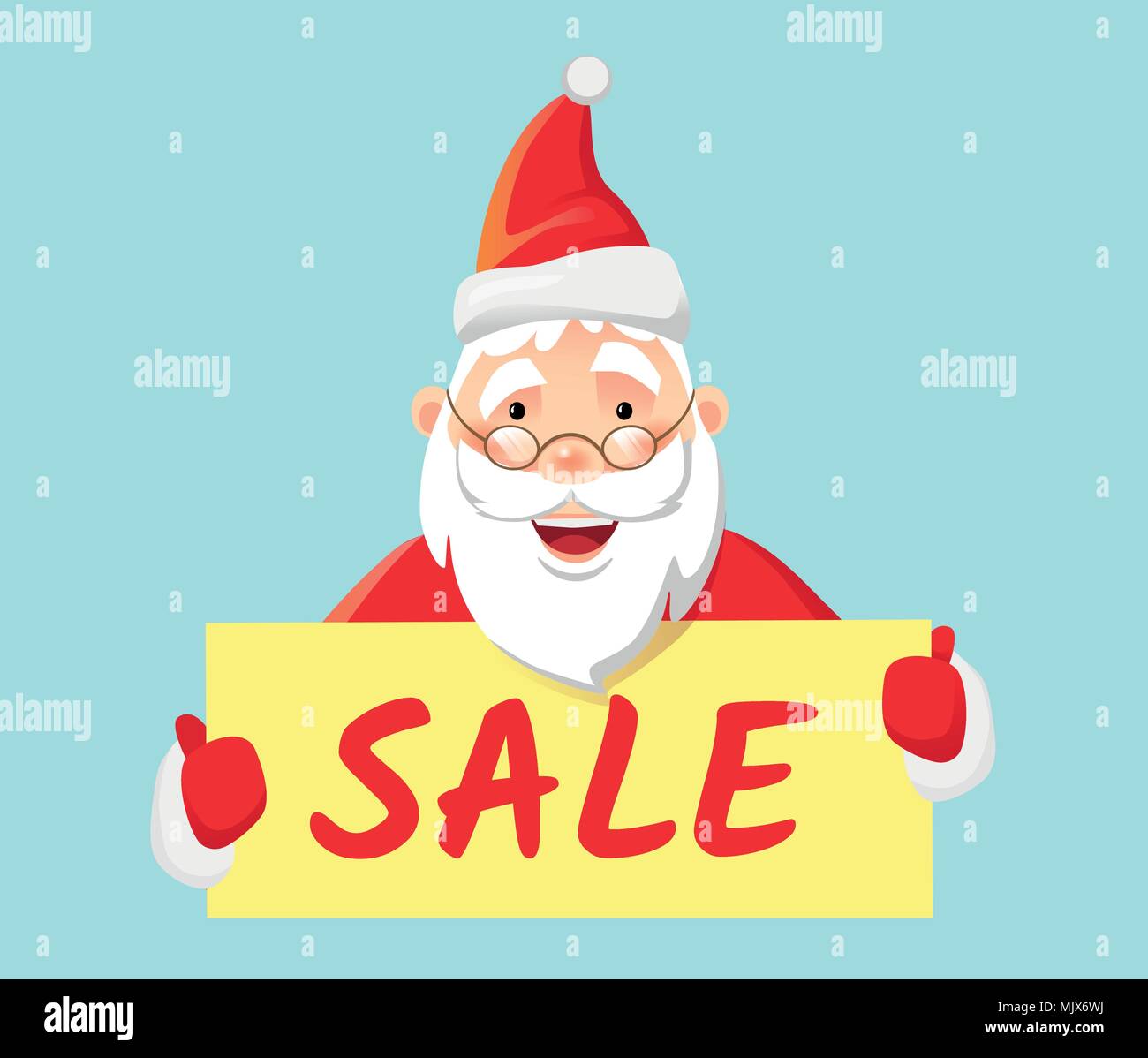 Santa Claus holding poster sale Stock Vector Image & Art - Alamy