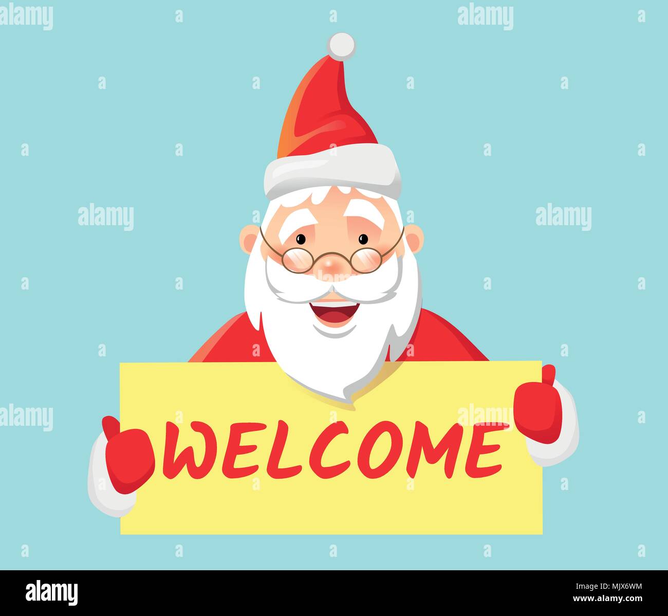 Santa Claus holding poster welcome Stock Vector Image & Art - Alamy