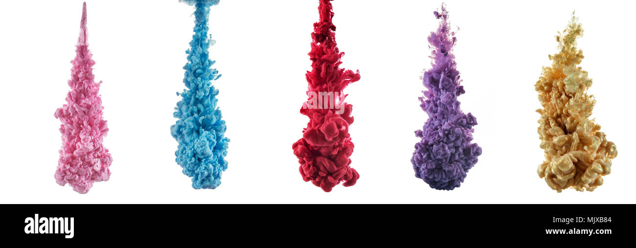 color splashes of ink Stock Photo - Alamy