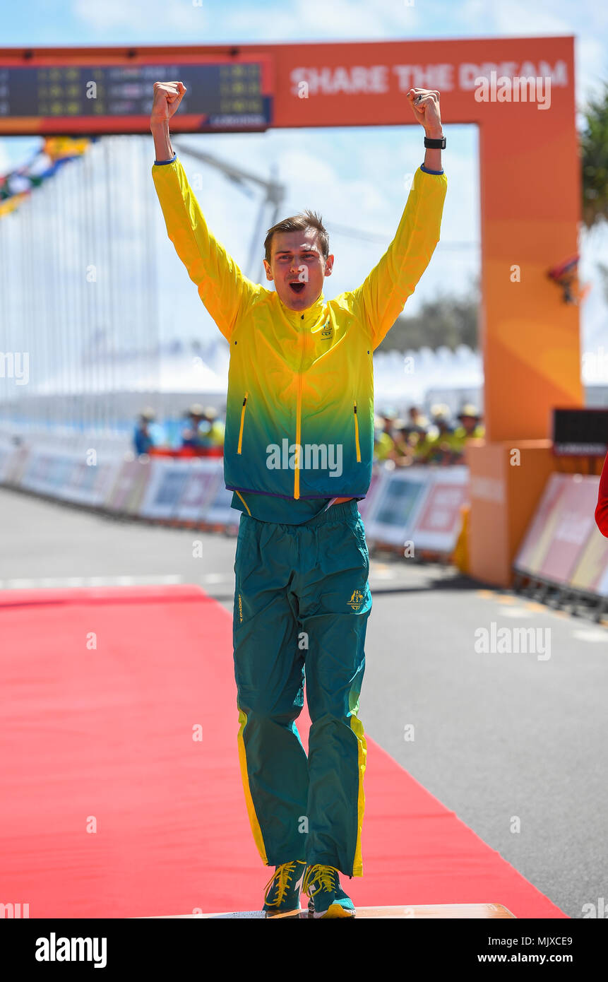 GOLD COAST, AUSTRALIA - APRIL 8: Dane Bird-Smith (Gold) of Australia ...