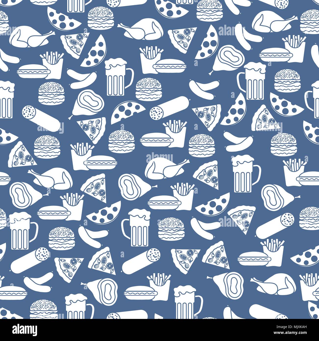 Seamless pattern with different foods. Design for banner and print ...