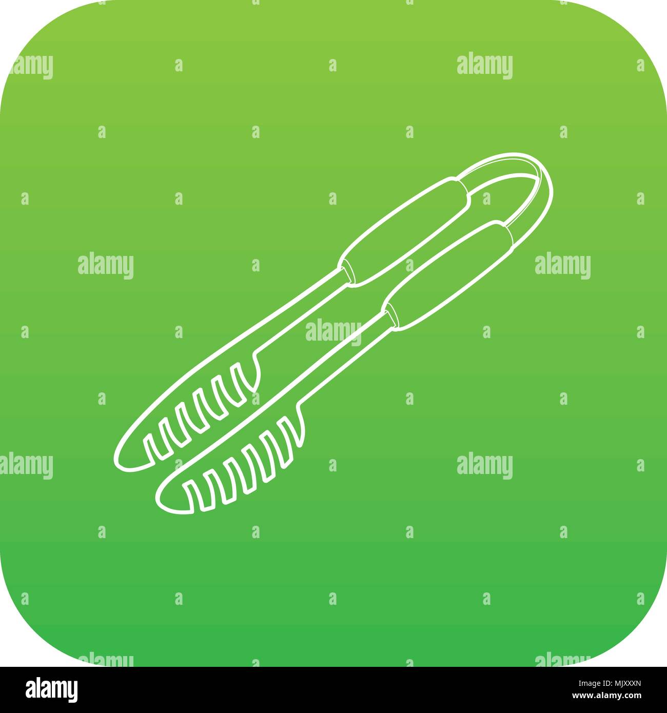 Barbecue tongs icon green vector Stock Vector Image & Art - Alamy